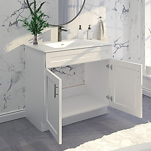 La Royal White Shaker Sink Base Bathroom Vanity Ready-to-Assemble Cabinet 36" Width