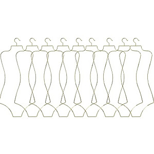 UTILE Lingerie Hangers Display Wire Metal Hangers Body Shape Bulk Hangers Gold Hangers for Clothes Bikini Swimwear Retail Hangers 10 Pack