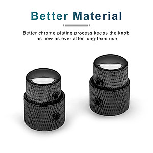 SAPHUE Guitar Dual Concentric Stacked Control Knobs Sets Metal with Wrench Replacement for Electric Guitar Bass 2 Sets