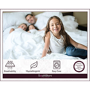 Southshore Fine Living, Inc. White King Quilt Set with 2 Pillow Shams, Lightweight Coverlet, King Size Quilt, Stain & Pet Hair Resistant Bedding Set, Standard/California Size, Bright White