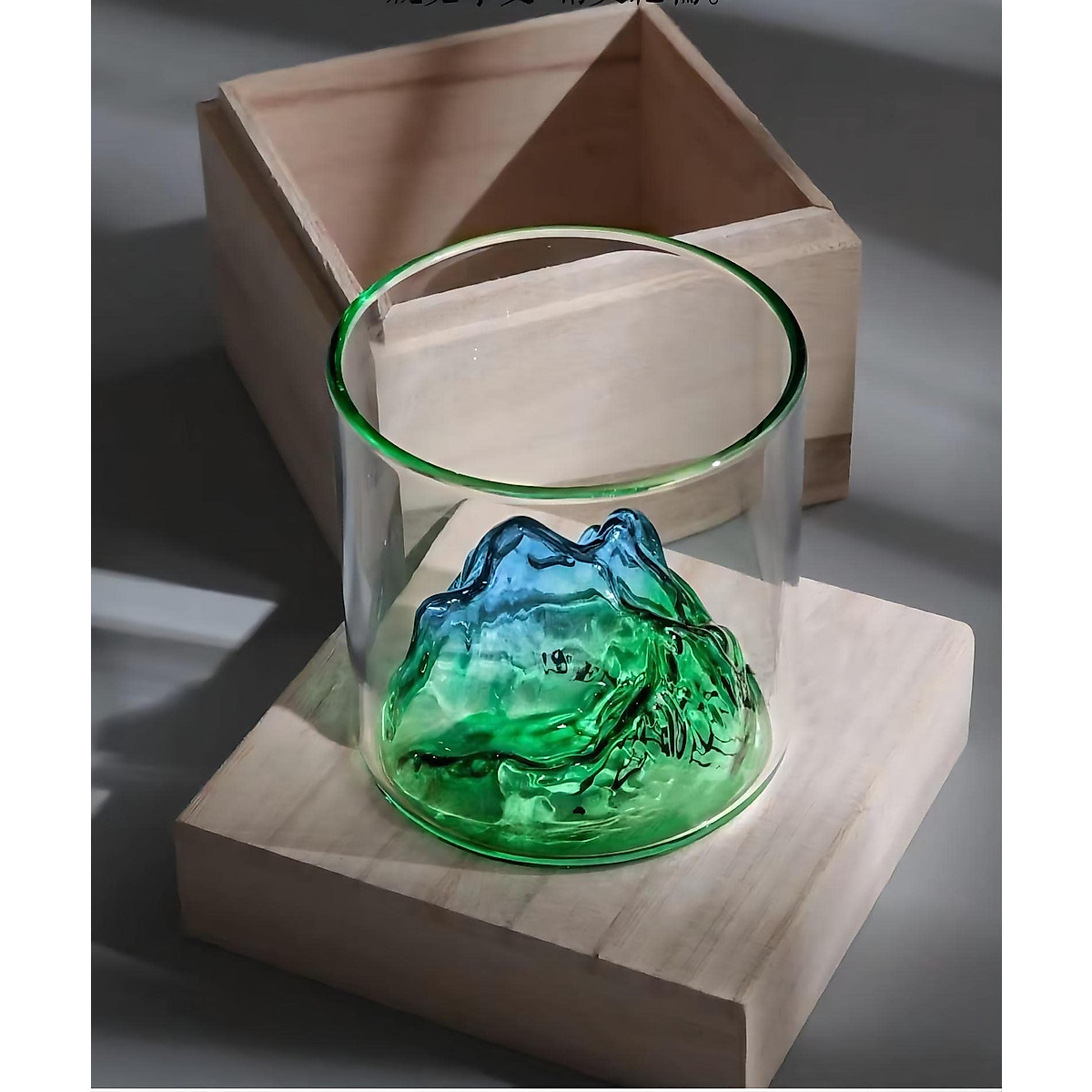 Mt. Fuji Rock Glass, Tumbler Glass, Set of 2, Chiri's Eyama Glass, Whiskey Glass, Beer Glass, Wedding, Father's Day, Mother's Day, Overseas Gift, Paulownia Box
