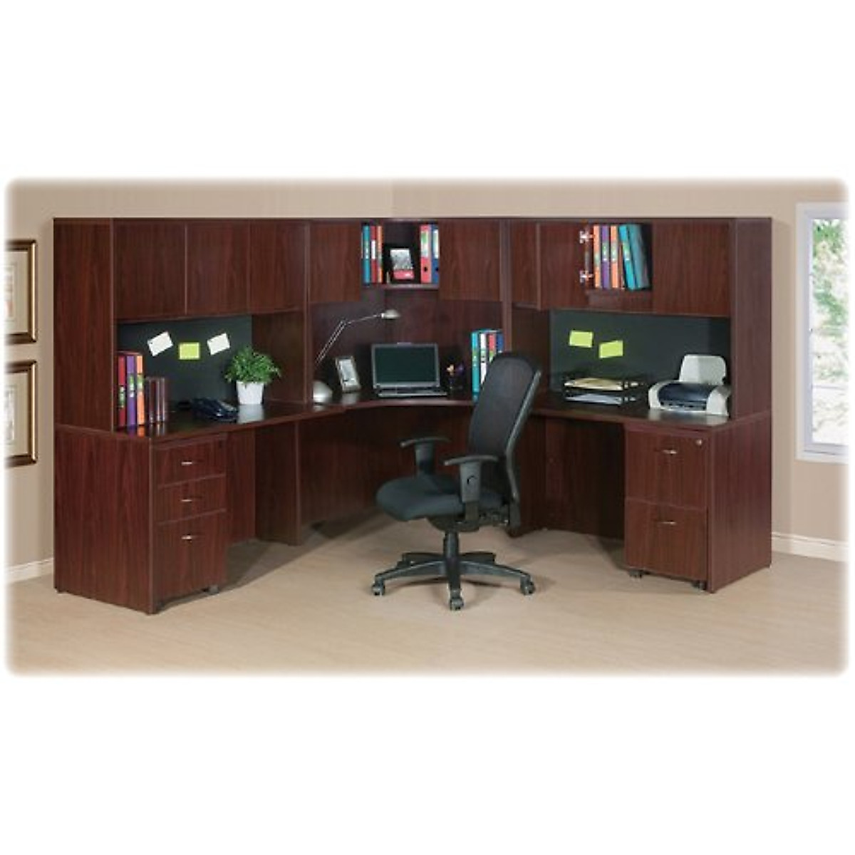 Lorell Desk Shell, Mahogany