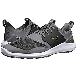 Puma Golf Men's Ignite Nxt Lace Golf Shoe, Quiet Shade-Puma Team Gold-Puma Black, 10.5 M US