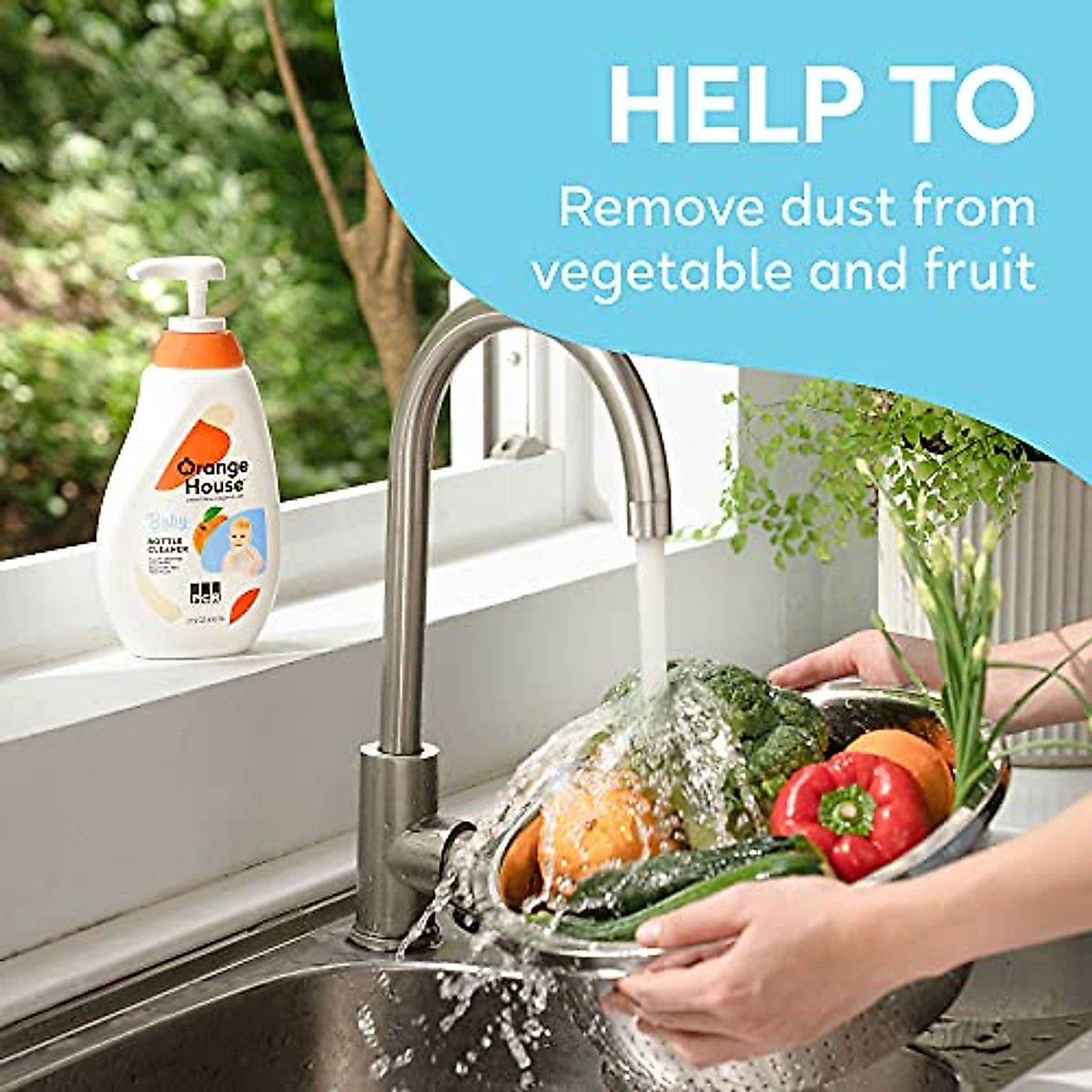 ORANGE HOUSE Baby Bottle Dish Soap Planted-Based Bottle Soap Cleaner, 21.9 Fl oz (3 Pack)