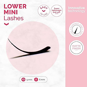 RB RENATA BEAUTY False Bottom Lashes – 120pcs Lower Lashes – Premium Individual Eyelashes Short 5mm/6mm – Synthetic Fiber – Faux Individual Extensions with Invisible Flat Band – Matte Black