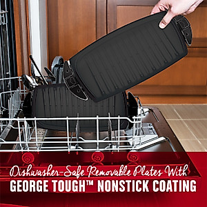 George Foreman 5-Serving Removable Plate Electric Indoor Grill and Panini Press, Red, GRP0004R, 17.2 x 12.1 x 6.2 inches