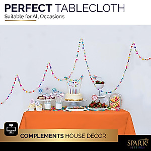 Amcrate Rectangular Plastic Black Orange Reusable Tablecloth Cover Pack of 2 - Ideal for Halloween Party, Weddings, Party’s, Birthdays, Dinners, Lunch’s, Or for Any Tableware Use, (54" x 108")