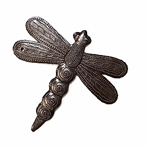 It's Cactus Set of 3 Small Garden Dragonflies 6 Inches, Decorative Wall Hanging Plaques, Indoor Outdoor, Fall Decorations, Handmade, Fair Traded Haitian Artwork