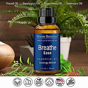 Breathe Essential Oil Blend 30 ml - Breath Easy Essential Oil Sinus Relief - Breath Essential Oils for Humidifier - Essential Oil Breathe Easy - Essential Oil for Diffuser - Nexon Botanics