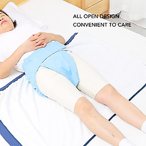 Adult Wearable Incontinence Mattress, Urine Skirt Cotton Cloth Wearable Incontinence Bed Pads Elderly Care Wearable Diaper Pad for Adults Elderly Children Dark Blue Button Type (L)