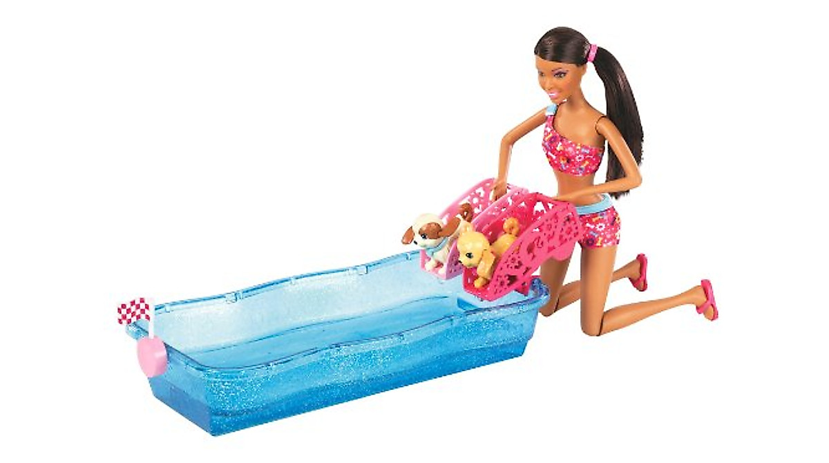 Barbie Swim and Race Pups Playset for Fun Adventures