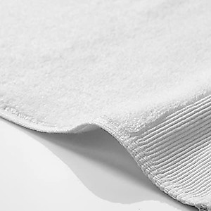 Nate Home by Nate Berkus 100% Cotton Terry 4-Piece Washcloth Set | 608 GSM, Ultra Soft, Thick, and Absorbent for Bathroom from mDesign - Set of 4, Snow (White)