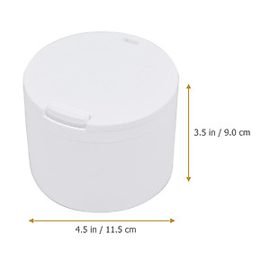 minkissy 3pcs Clamshell Cotton Swab Storage Box ‎PP ‎Cotton Swab Holder Cotton Round Dispenser Cotton Swab Containers for Bathroom Home Storage