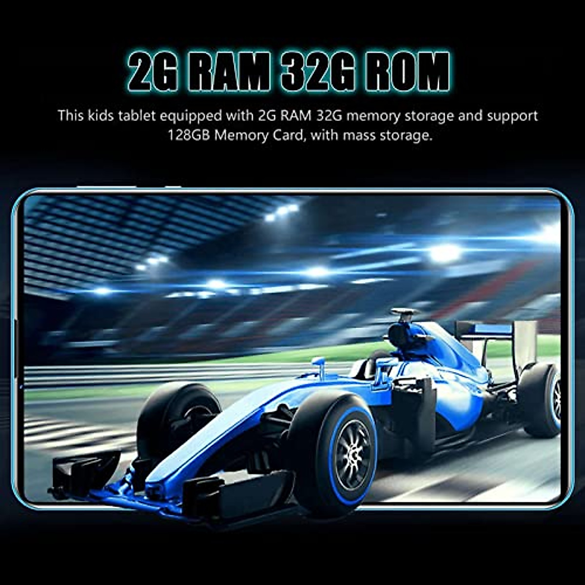 Garsentx 7inch Kids Tablet, WiFi Dual Band Calling Tablet, for Android 10, 2GB RAM 32GB Memory, 5G, IPS HD Display, 4500 mAh Battery, Tablet for Portable Entertainment (Black)