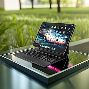 TYXDKJ Alcantara Case for iPad,Double-sided Handmade, Compatible with 11 inch iPad Pro 1/2/3 and 10.9 iPad Air，Equipped with Wireless Keyboard(Black)