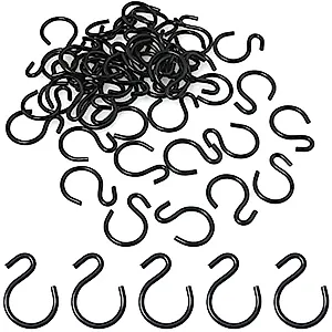 JJHXSM 50 Pcs 1inch Small Hooks, Black S Hooks Mini Ornament Jewelry S Hooks Mini Hooks for Hanging