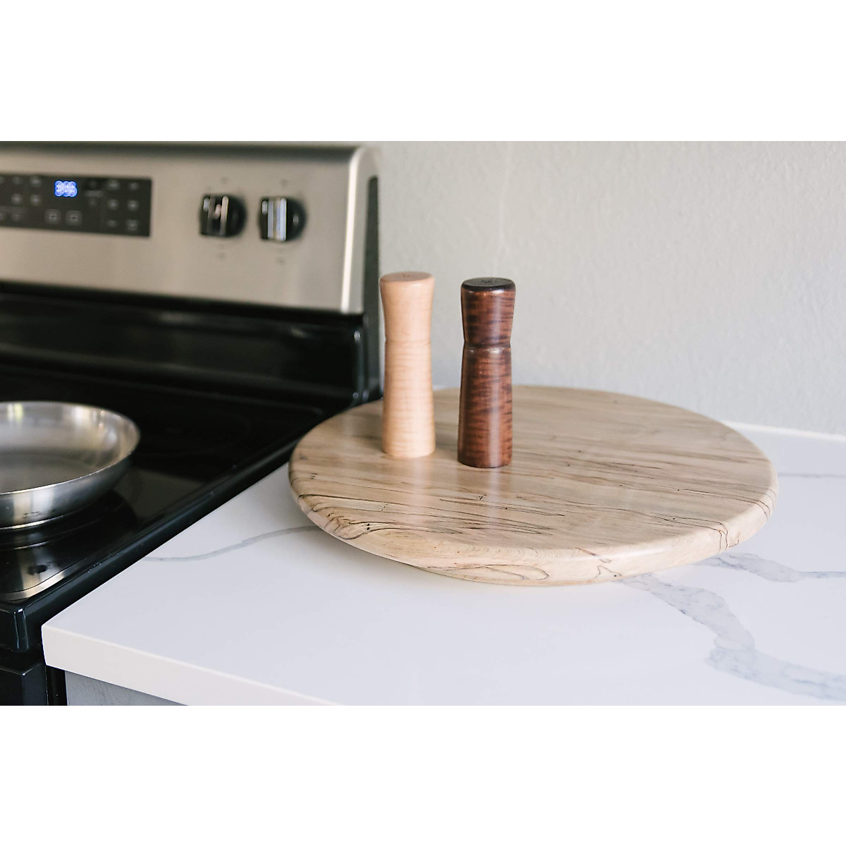 Ambrosia Maple Wood Lazy Susan Turntable 16", Dining Room Centerpiece