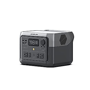 EF ECOFLOW Portable Power Station RIVER 2 Max, 512Wh LiFePO4 Battery/ 1 Hour Fast Charging, Up To 1000W Output Solar Generator (Solar Panel Optional) for Outdoor Camping/RVs/Home Use