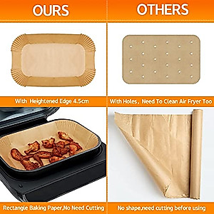 Air Fryer Liners Ninja Foodi Grill Xl Accessories for Ninja Smart Xl Air Fryer, 125Pcs Air Fryer Disposable Paper Liner For Ninja FG551 6-In-1 Grill Parchment Paper Rectangular Air Fryer Accessories