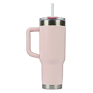 Pelican Hydration Pelican Porter™ 40 oz Vacuum Insulated Tumbler - Recycled Stainless Steel Double Wall Travel with Dual Lid, Powder Coated Insulated Coffee Mug For Hot Cold Drinks, Blush