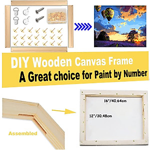 2 Pack 12"x 16" DIY Wood Canvas Stretcher Bars,Removable Canvas Frames Kit-Easy to Assemble,Wooden Frames Kit for Oil Painting,Diamond Painting,Canvas Painting and Needle Arts Supplies (12 * 16)
