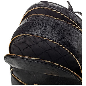 Michael Kors Rhea Zip Medium Leather Backpack, Black