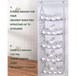 GOYOR 4-Shelf Plastic Hanging Closet Organizer, Collapsible Hanging Closet Shelves, Hanging Organizer for Closet & RV, White, 31" H X 11" W X 11" D, 1-Pack.