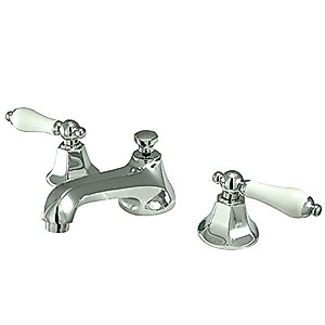 Kingston Brass KS4461PL Metropolitan Widespread Lavatory Faucet with Porcelain Lever Handle, Polished Chrome