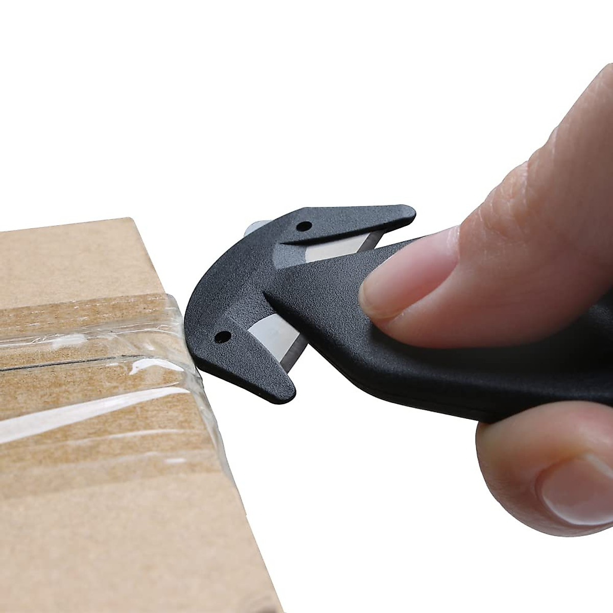 Nova Safety Cutter Tool, Ergonomic Film Cutting Blade, Box, strap, carton and package Opener (Black, 5 Pack)