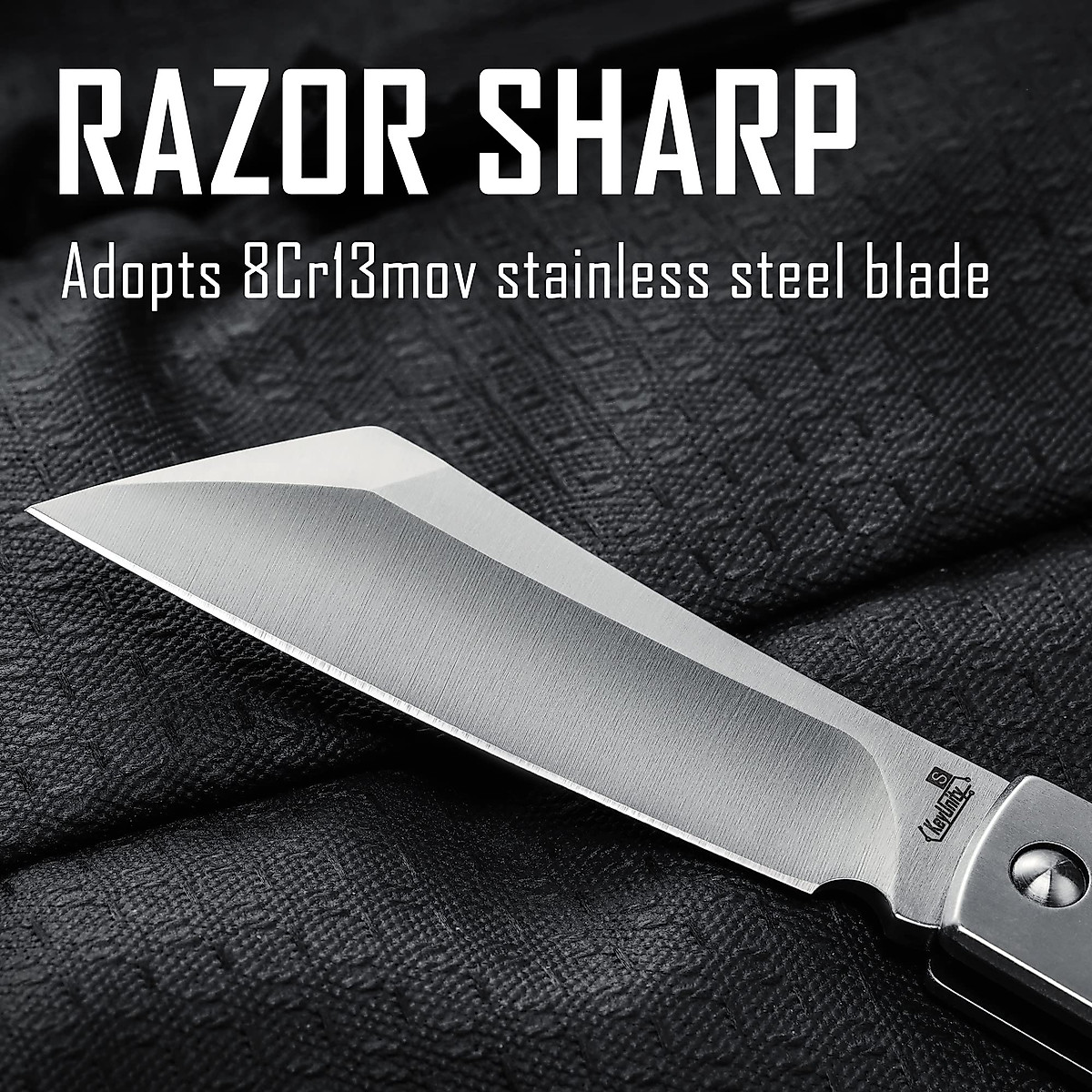 KeyUnity KK03S Small Folding Knife Fixed Blade Knife, Stainless Steel EDC Pocket Knife for men & Women