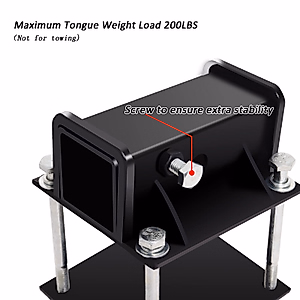 RV Bumper Hitch Receiver 2 inch Fits for 4-4.5 inches Bumper Trailer Cargo Carrier Bike Racks