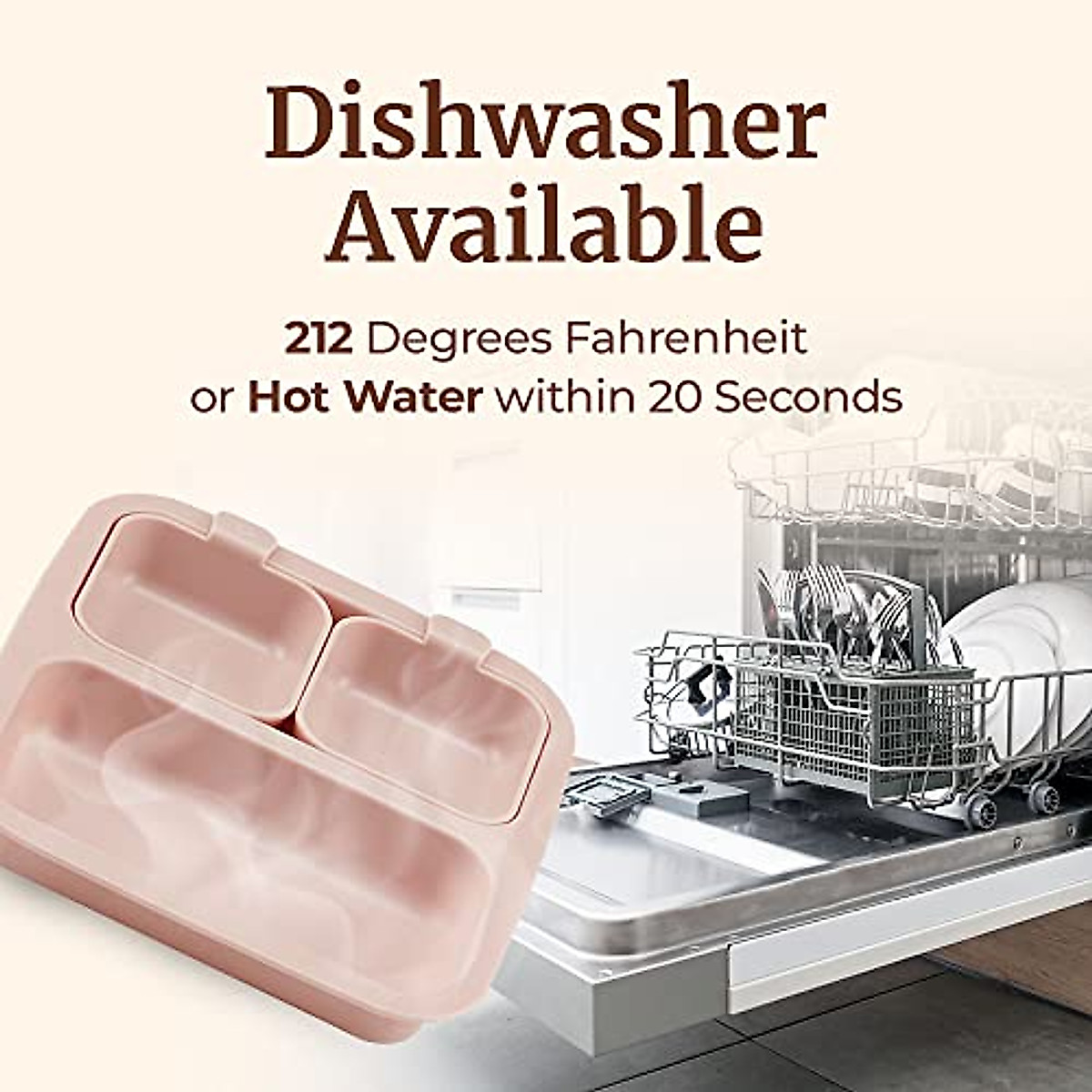 NESTIQUE Silicone Plates for Baby & Toddlers | Kids Plates & Toddler Silicone Plates | Toddler Snack Tray Divided Plate | Kids Food Tray & Divided Plates | Divided Plates For Kids - Pink