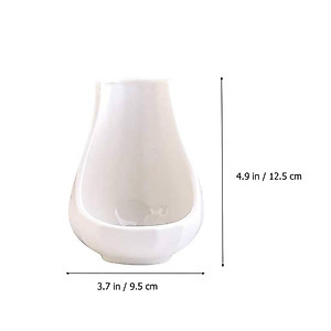 Hemoton Coffee Spoon Holder 1pc Ceramic Spoon Rest Ceramics White Pallet Commercial Ceramic Utensil Holder