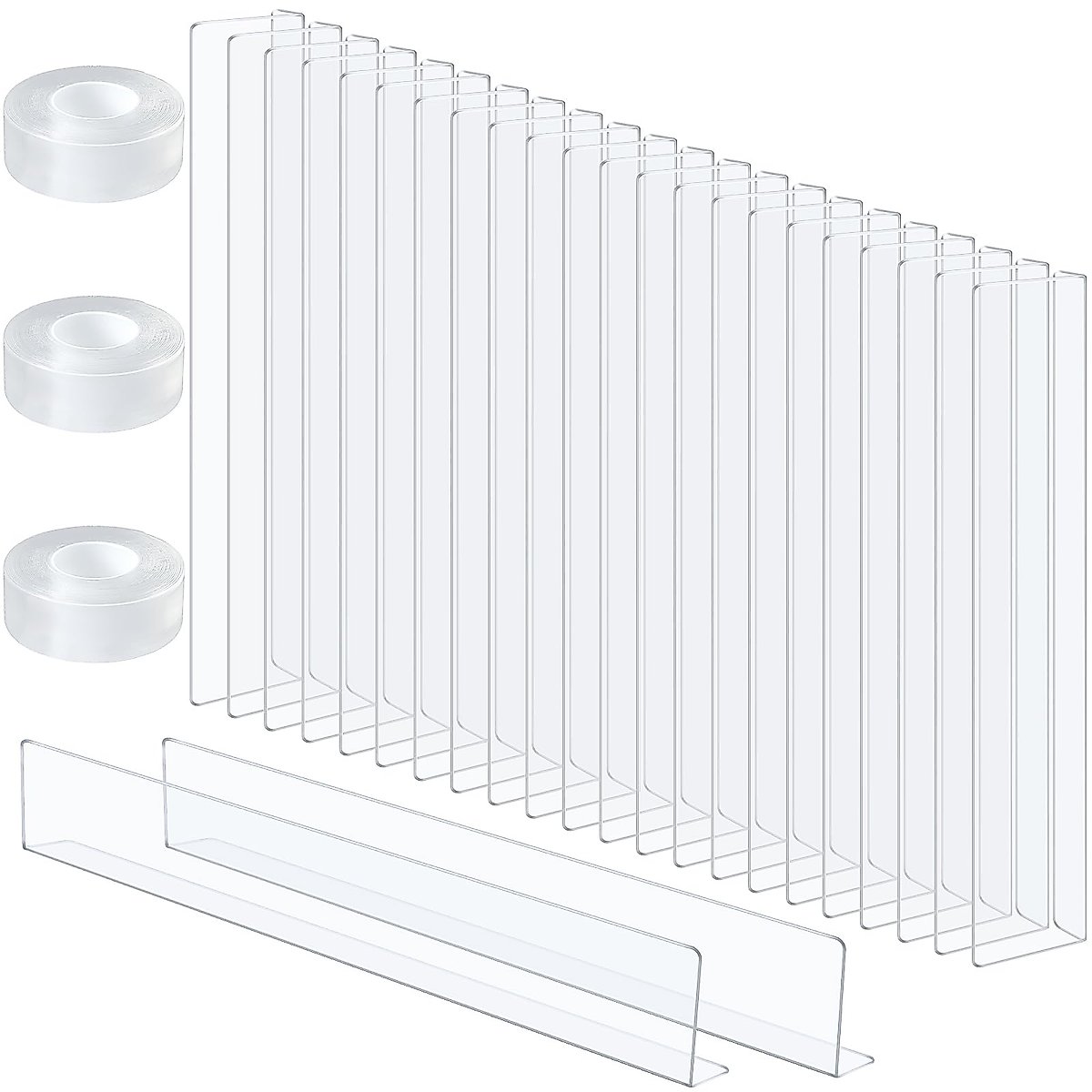 Soaoo 24 Pcs Clear Toy Blockers for Furniture 24'' L x 1.6'' W x 3.2'' H Under Bed Blocker Plastic Under Couch Blocker Couch Stoppers to Prevent Toys Pets from Getting Under Sofa Bed, Easy to Install