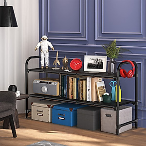 Under Sink Organizer, NEWRAIN 2-Tier Expandable Cabinet Shelf Organizer with Removable Panels, Multi-Use for Under Kitchen Bathroom Sink Organizers and Storage