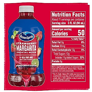 Ocean Spray® Strawberry Margarita Cocktail Mixer, Drink Mixer Made with Real Fruit Juice, 32 Fl Oz Bottle