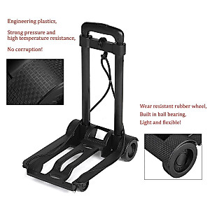 CZP Heavy Duty Folding Foldable Hand Sack Truck Barrow Cart Wheel Trolley Folding Truck Travel Luggage Cart Portable Home Use