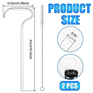 Anti Wrinkle Straw, 2pcs Plastic Prevent Wrinkle Straw Compatible with Stanley Adventure Quencher 40 oz Travel Tumblers，Anti Lip Drinking Straw Curved Straw,Reusable No Wrinkle Straws with Brush