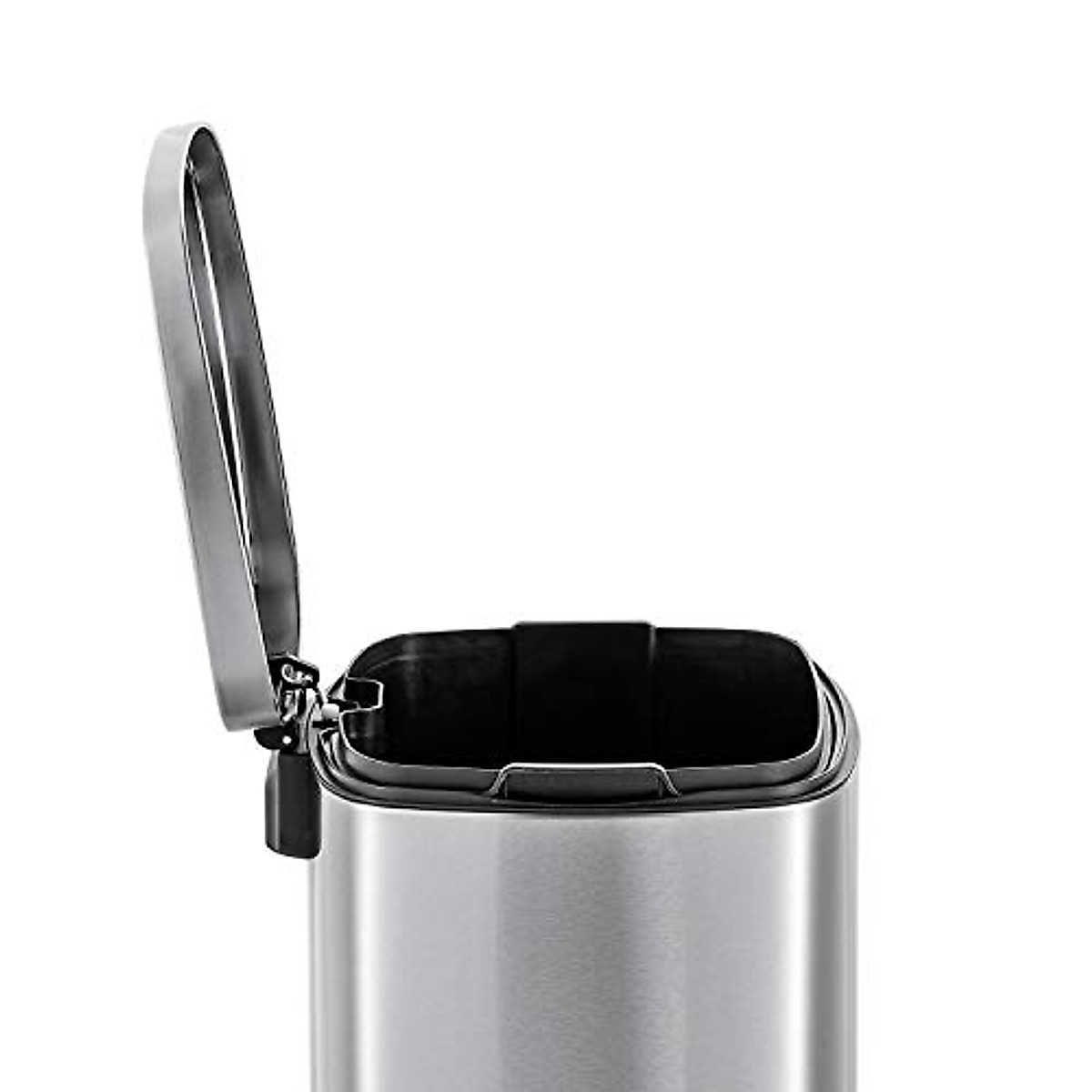 QUALIAZERO 50L/13Gal Heavy Duty Hands-Free Stainless Steel Commercial/Kitchen Step Trash Can, Fingerprint-Resistant Soft Close Lid Trashcan, 50L / 13 GAL