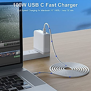 100W USB C Mac Book Pro Charger - SZPOWER Type C Fast Charger Power Adapter Compatible with MacBook Pro 16, 15, 14, 13 Inch, MacBook Air 13 Inch iPad Pro, 7.2ft USB C Cable