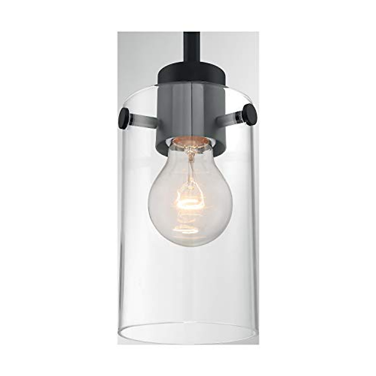 Nuvo 60/7270 Sommerset 1-Light Mini Pendant Fixture with Clear Glass - Matte Black Finish