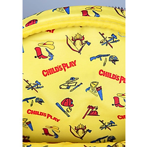 Child's Play Good Guy Chucky Doll Denim AOP Mini Backpack, Horror Fashion Bag Standard