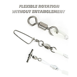 BLUEWING Fishing Deep Drop Rig with Glow Tubes 1pc Snapper, Tilefish Rig with 12/0 Stainless Steel Hooks, Barrel Swivel, 300lbs Line, 1pc