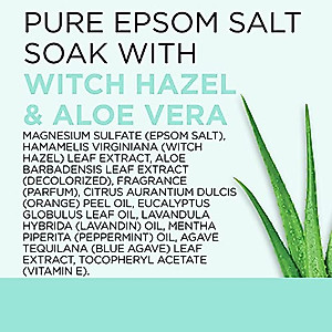 Dr Teal's Pure Epsom Salt Soak, Clarify & Smooth with Witch Hazel & Aloe Vera, 3 lbs (Pack of 4)