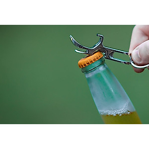 Metal Shotgun Tool Bottle Opener Keychain - 2 pack - 4 in 1 Shotgun Tool, Bottle Opener, Beer Tab Opener, Keychain - Extremely Durable Drinking Tool (Stainless Steel)