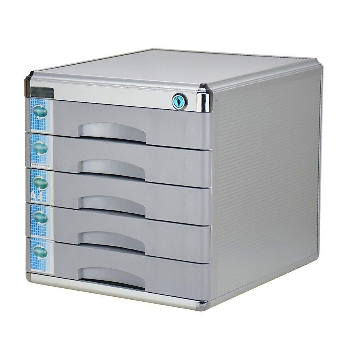 Flat File Cabinet, 5-Layers Office Storage Cabinet, Desktop Storage with Lock, Suitable for A4 File Storage