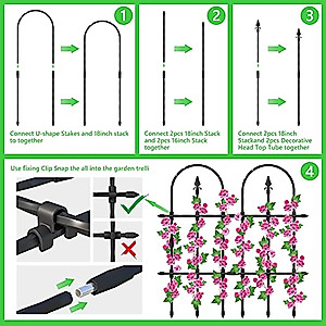 Garden Trellis for Climbing Plants Outdoor, Rustproof Sturdy Garden Arch Trellis for Potted Plants Outdoor Decoration, Plant Trellis Support Climbing Rose Vine Vegetable Flower Ivy Grape