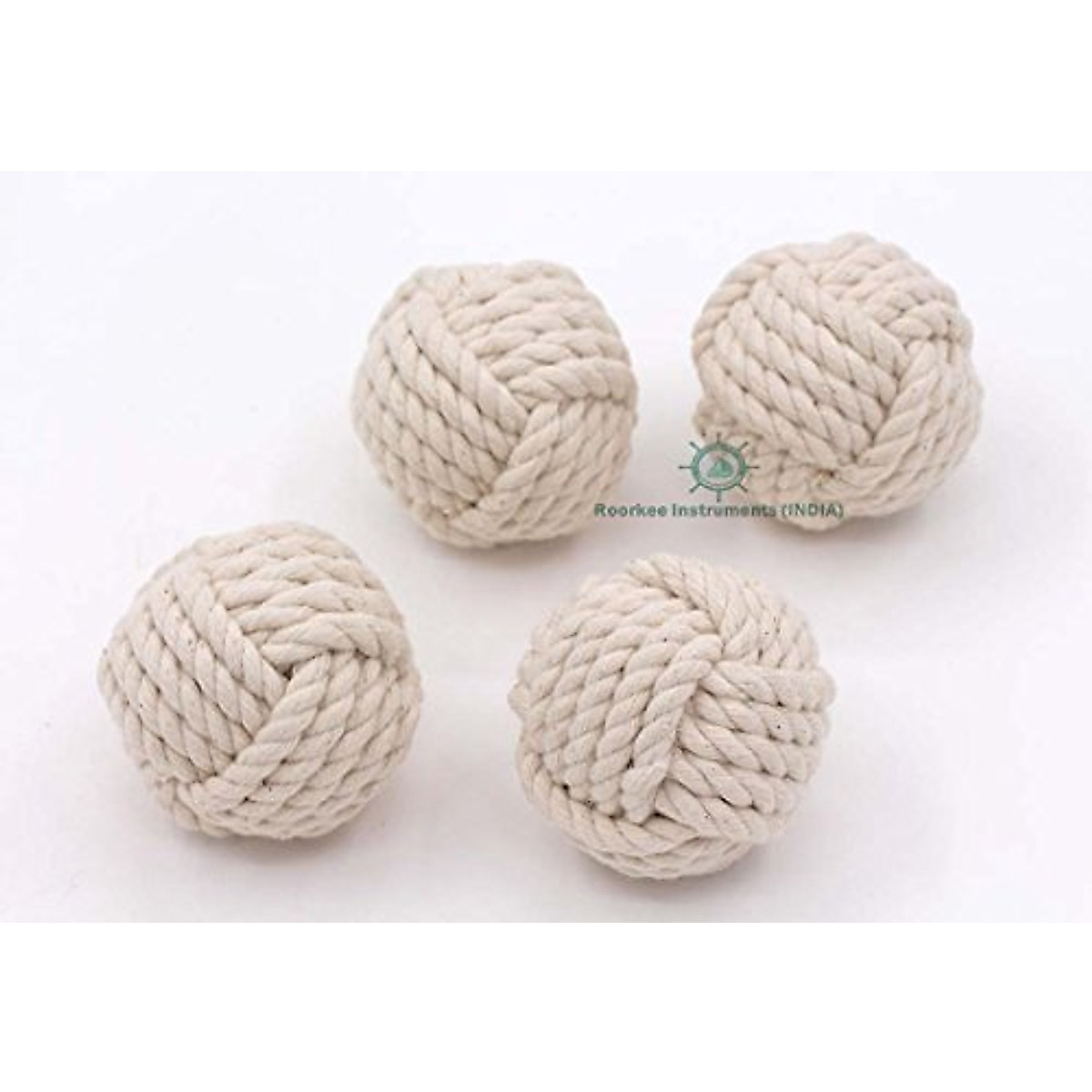 RII 6pcs 2.5" Nautical Decorative Rope Ball, Cotton Rope, Nautical Bowl Filler, Rope décor, Vase & Tray Bowl Filler, Home Tabletop Décor, Wedding and Party Display Props, Housewarming Gift