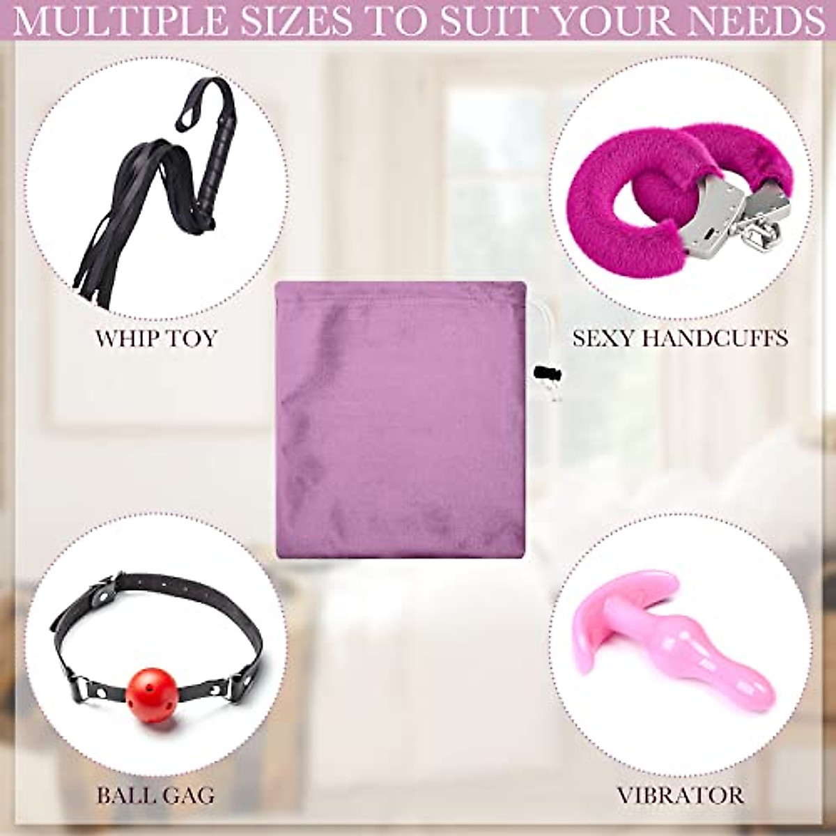 20 Pcs Adult Game Toy Storage Bags Drawstring Gift Bags Pouches for Toys Lightweight Ditty Stuff Pouch Multi Purpose Foldable Compact Home Travel Toy Bag Sunglasses Pouch Case, 4 Sizes (Classic)