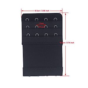 DoHope Elastic Back Bra Extender 4 Hook 3 Row 3/4" Stretchy Extension Tape Multi Color (5PCS Multi Color (Hook Center Size 1/2"))